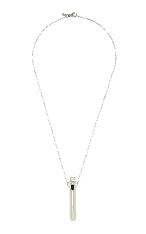 Le Sundial Sterling Onyx Pendant Necklace - Silver