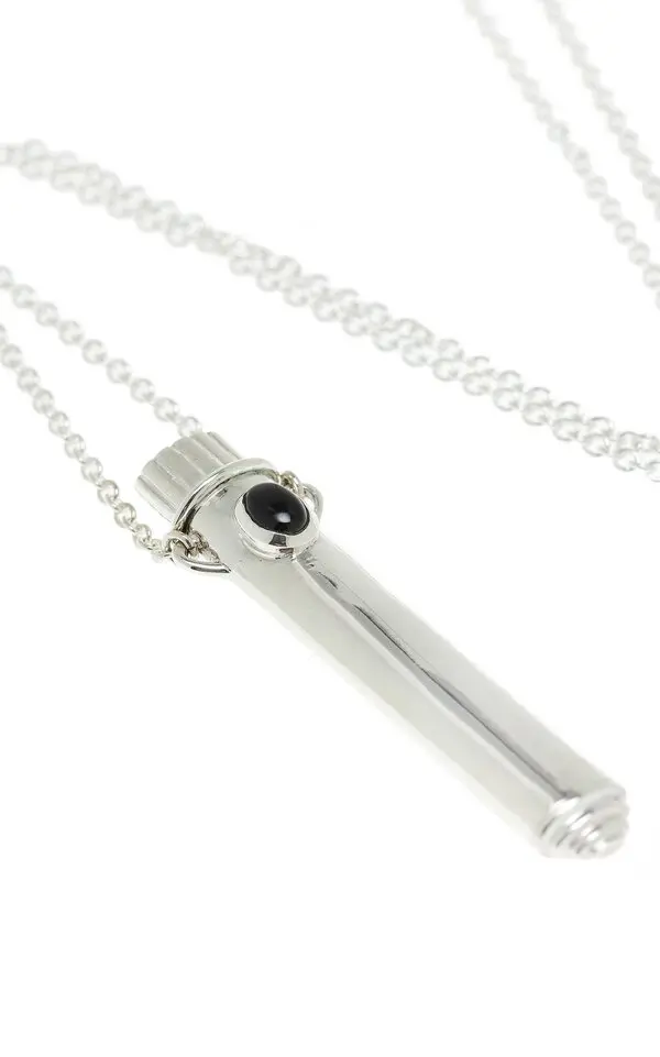 Le Sundial Sterling Onyx Pendant Necklace