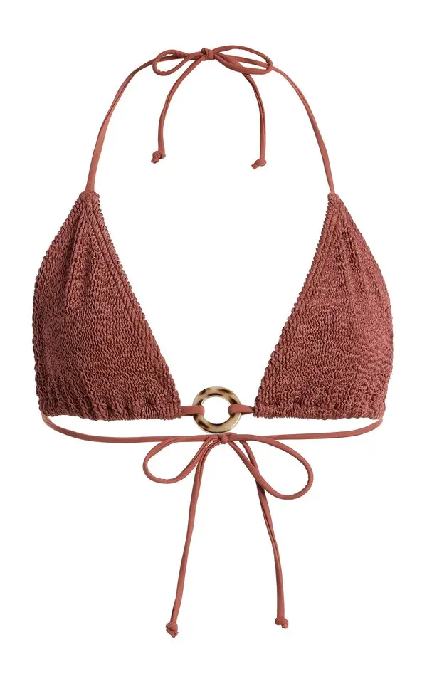 Bond Eye Ingrid Ring Crinkle Bikini Top - Neutral