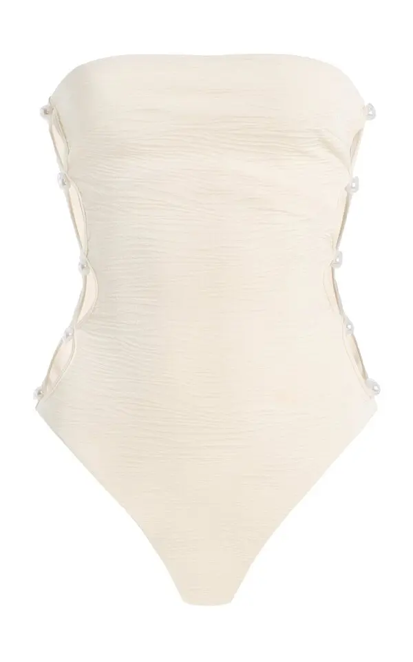 LA PORTE Stephanie Strapless One-piece Swimsuit - White