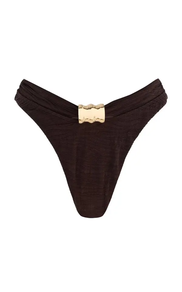 LA PORTE Kate Hardware Bikini Bottom - Brown