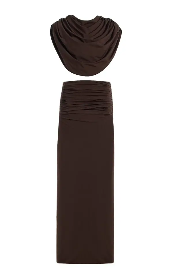 MAYGEL CORONEL Amalra Jersey Skirt Set - Brown