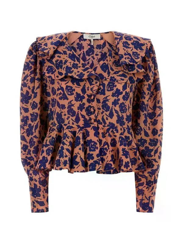 Chloé V-neck Ruffled Blouse