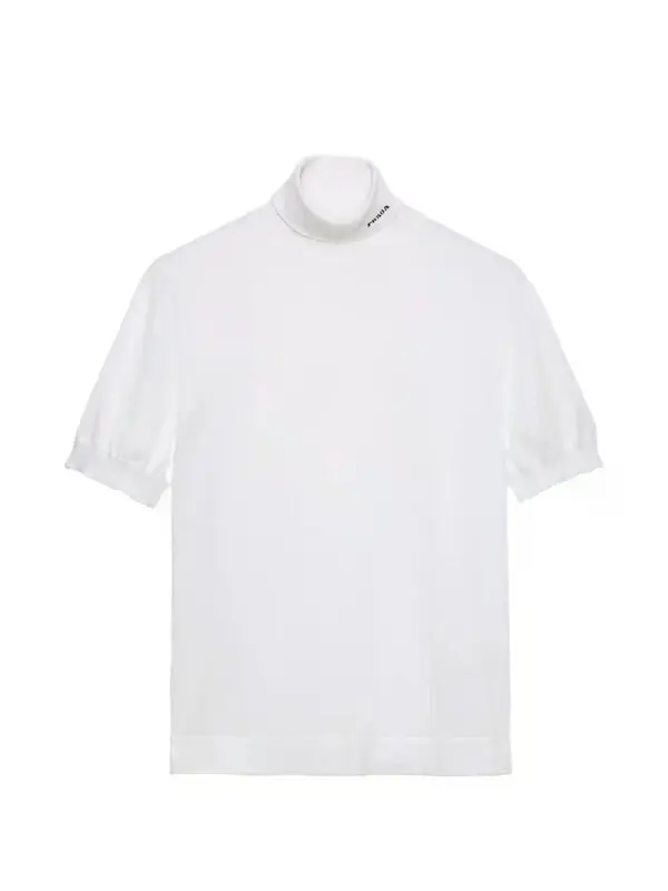Prada Short-sleeve Turtleneck Sweater - White