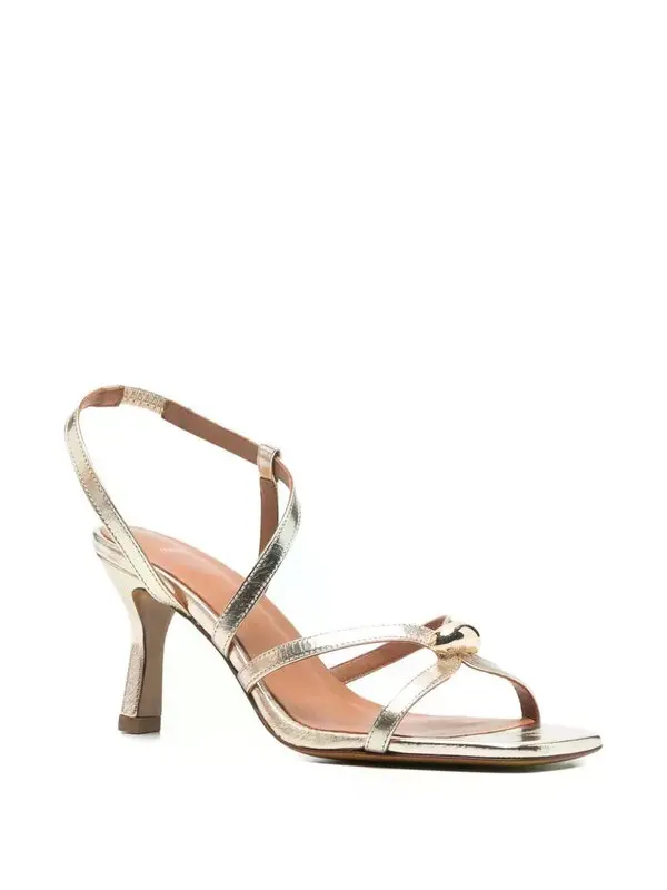 Maje Metallic Multi-strap Heeled Sandals - Gold