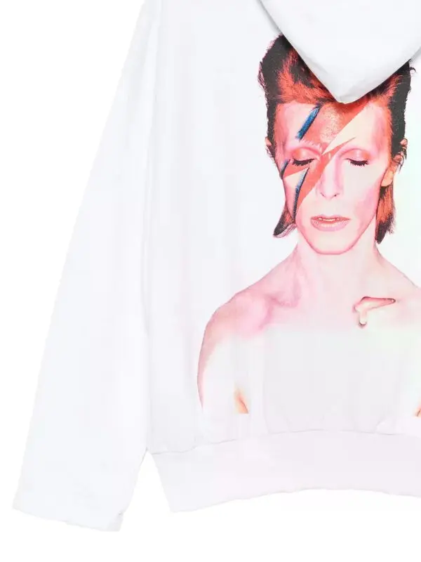 IH NOM UH NIT David Bowie-print Hoodie - White