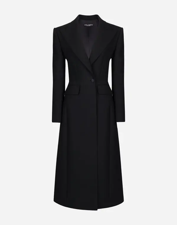 Dolce & Gabbana Long Single-breasted Wool Cady Coat