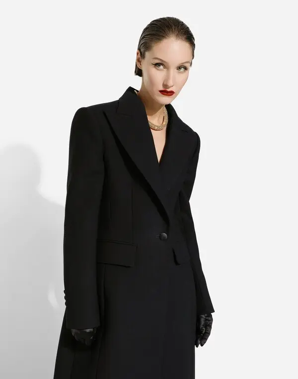Dolce & Gabbana Long Single-breasted Wool Cady Coat