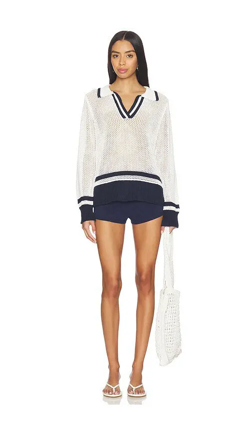 BOBI Polo Mix Stitch Sweater