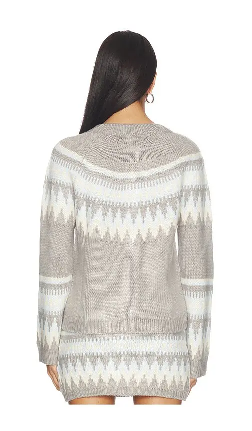 SEROYA Amaya Cardigan - Grey Fairisle
