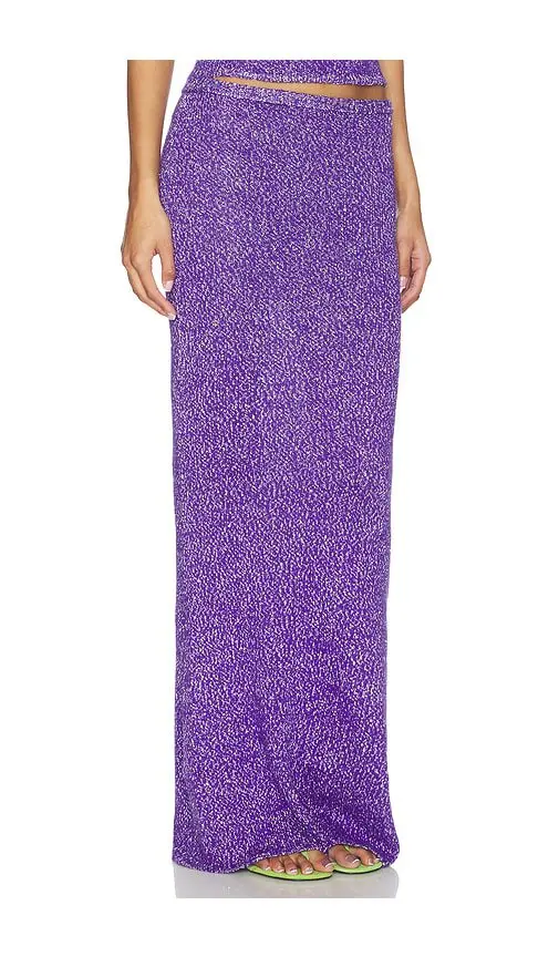 ASTA RESORT Carolina Knit Skirt - Violet Sequin