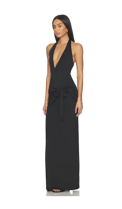Superdown Chloe Halter Maxi Dress - Black