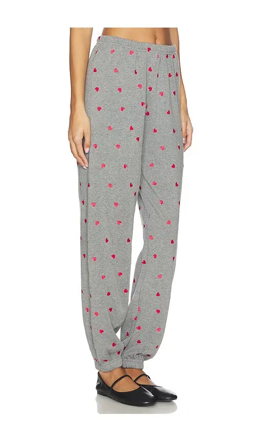 Beach Riot Nash Sweatpant - Red Love Hearts