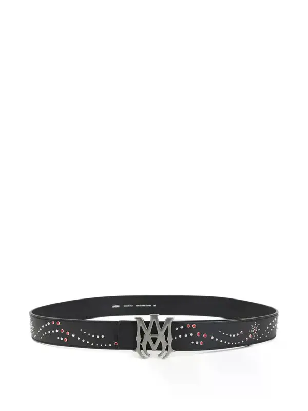 Amiri Studded Logo Buckle Belt - Black