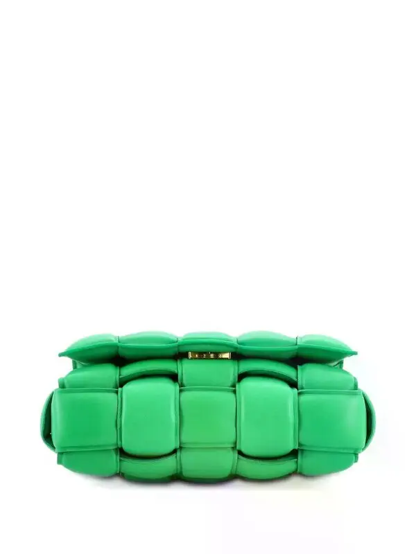 Bottega Veneta Cassette Chain Padded Maxi Intrecciato Leather Crossbody Bag - Green