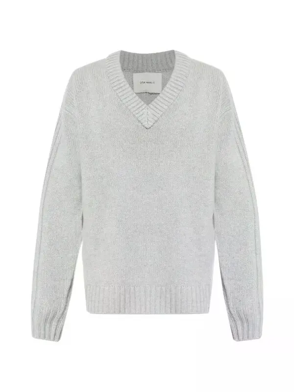 LISA YANG Dan V-neck Knitted Sweater - Grey