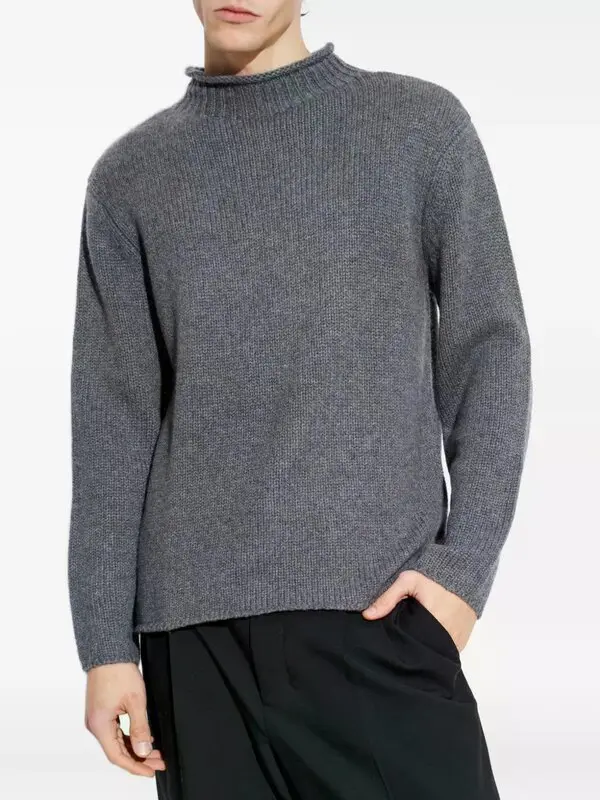 LISA YANG Sylvan High-neck Ribbed Sweater - Grey
