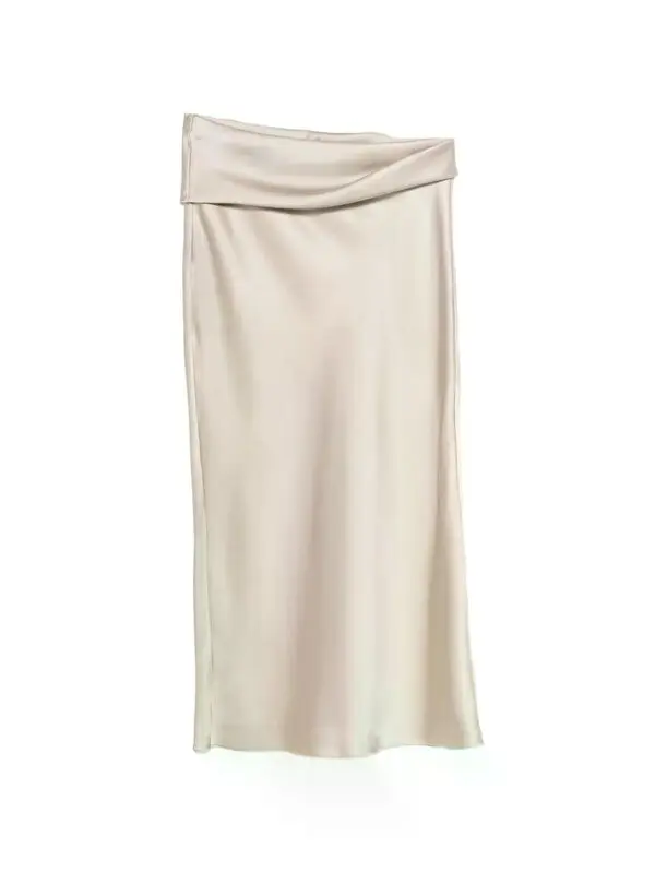 Patrizia Pepe Draped Midi Skirt - Grey