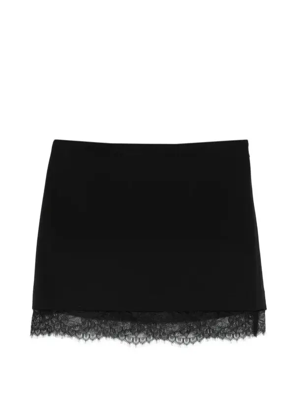 Patrizia Pepe Mini Skirt With Lace Hem