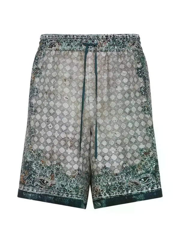 Amiri Paisley Print Drawstring Shorts - Grey
