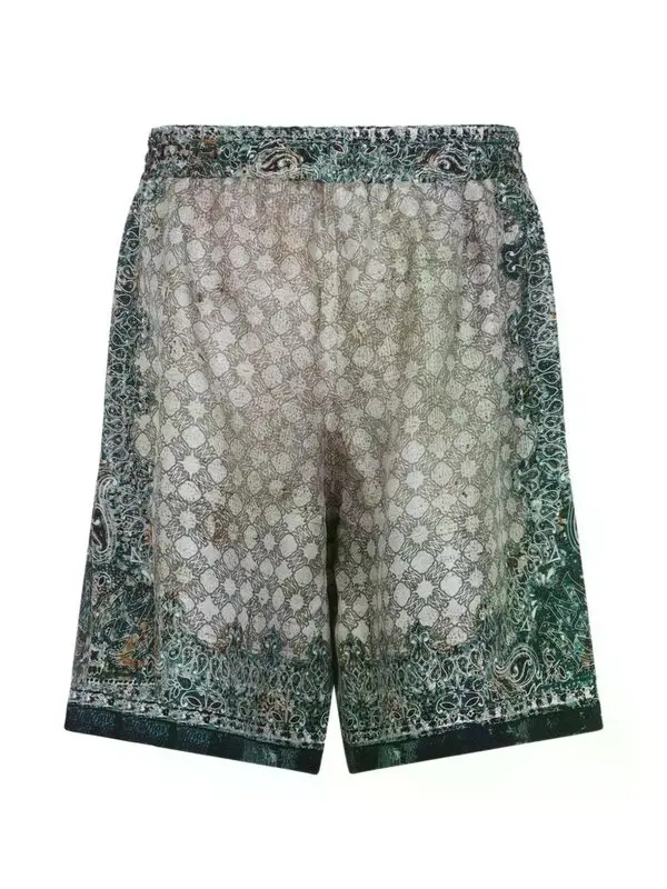 Amiri Paisley Print Drawstring Shorts - Grey