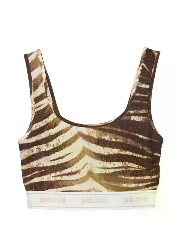 Just Cavalli Zebra Print Crop Top
