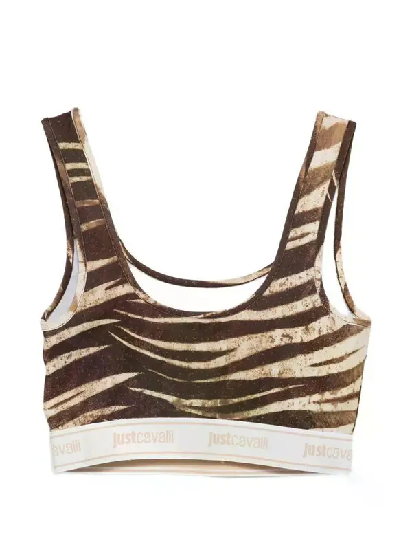 Just Cavalli Zebra Print Crop Top