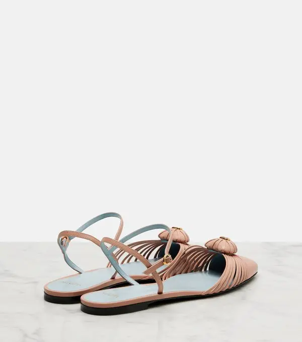 Valentino Garavani Royal Vlogo Leather Flats - Pink
