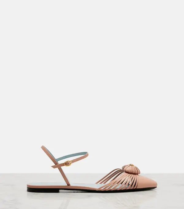 Valentino Garavani Royal Vlogo Leather Flats - Pink