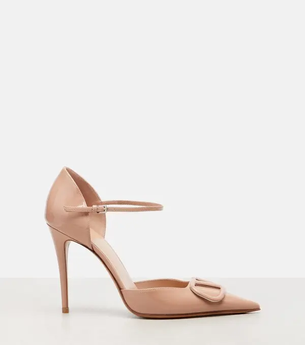 Valentino Garavani Vlogo Patent Leather Pumps - Pink