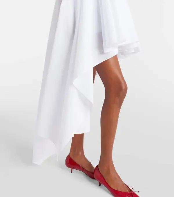 Jacquemus Triangle Asymmetric Cotton-blend Minidress - White