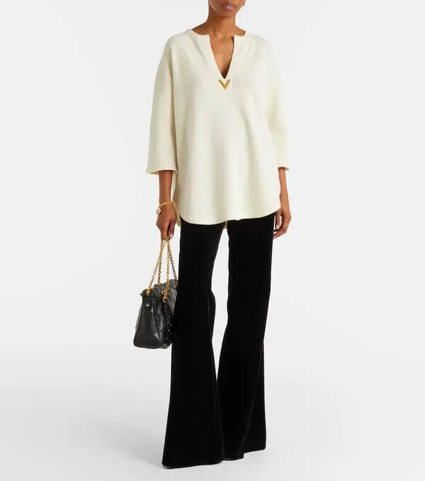 Valentino Garavani Vgold Virgin Wool Sweater - White