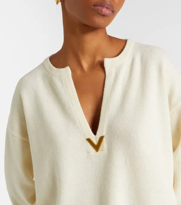 Valentino Garavani Vgold Virgin Wool Sweater - White