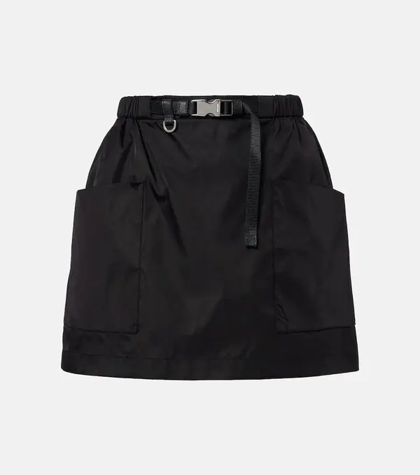 Prada Re-nylon Belted Miniskirt - Black
