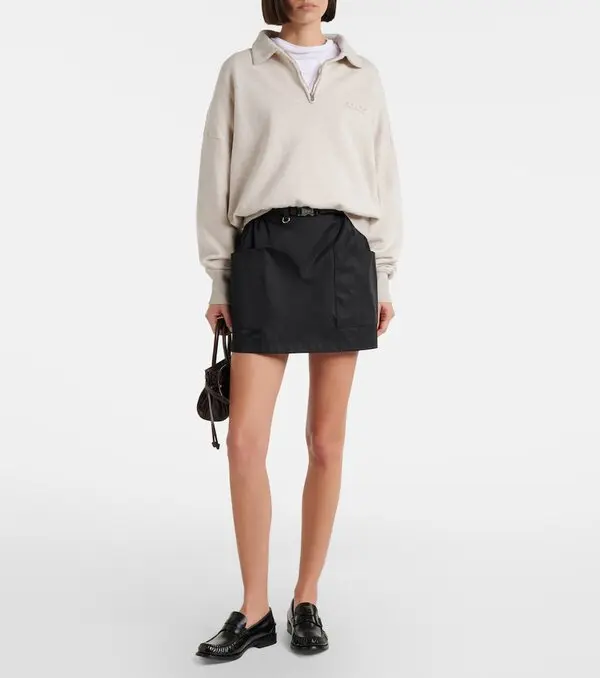 Prada Re-nylon Belted Miniskirt - Black