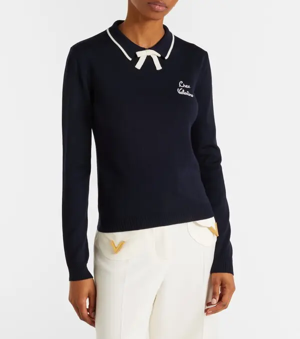 Valentino Garavani Chez Virgin Wool Polo Sweater