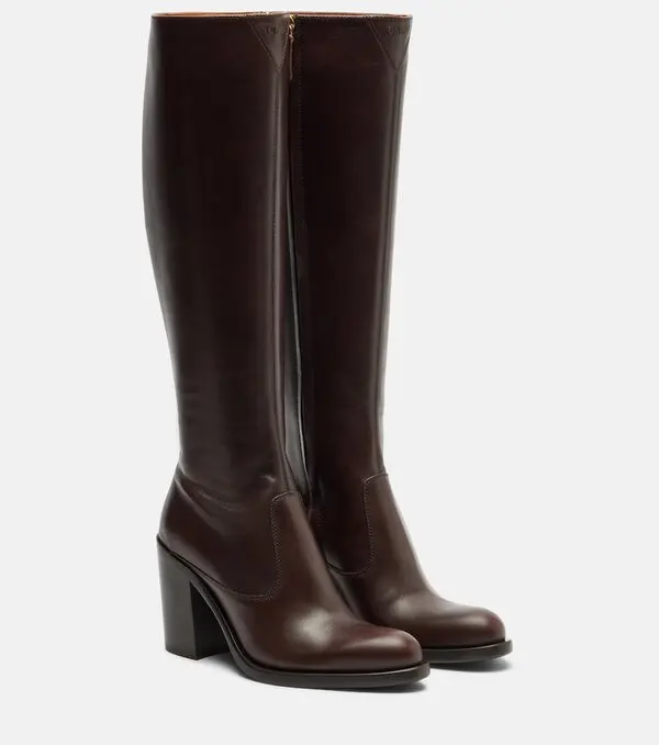 Chloé Leather Knee-high Boots - Brown