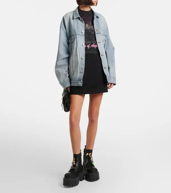 Balenciaga Embellished Leather Platform Combat Boots