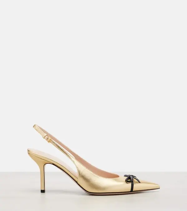 Valentino Garavani Bepointy 80 Leather Slingback Pumps