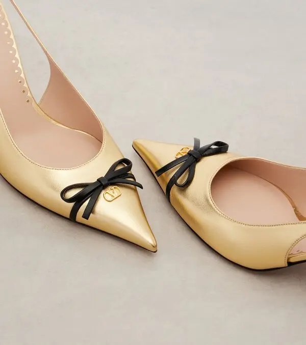 Valentino Garavani Bepointy 80 Leather Slingback Pumps