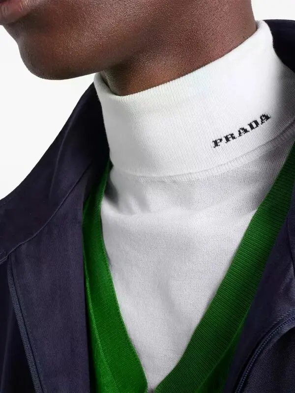 Prada Short-sleeve Turtleneck Sweater