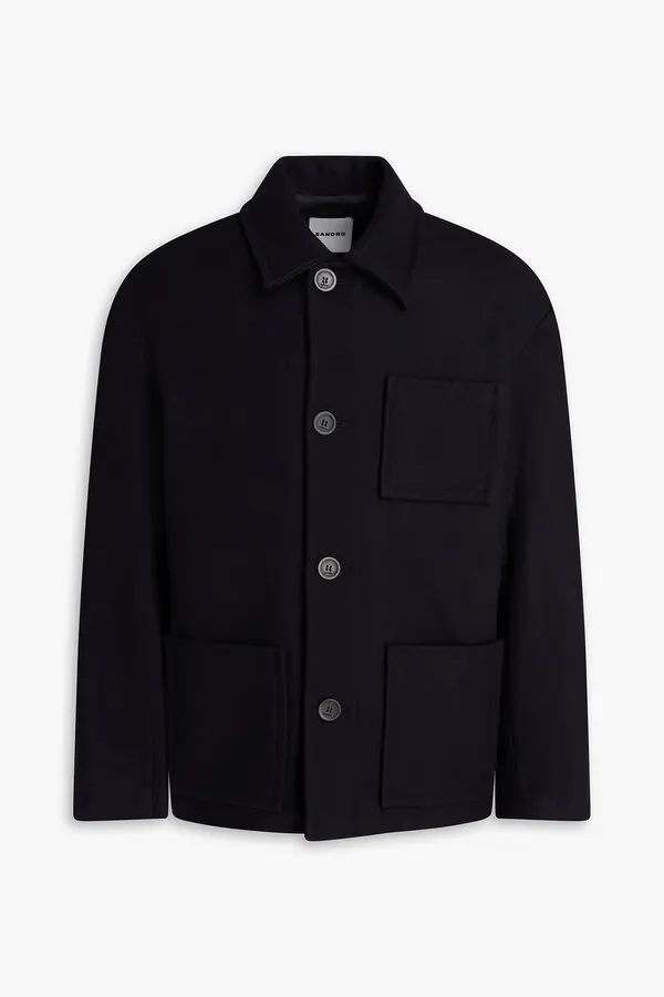 Sandro Woolblend Gabardine Overshirt