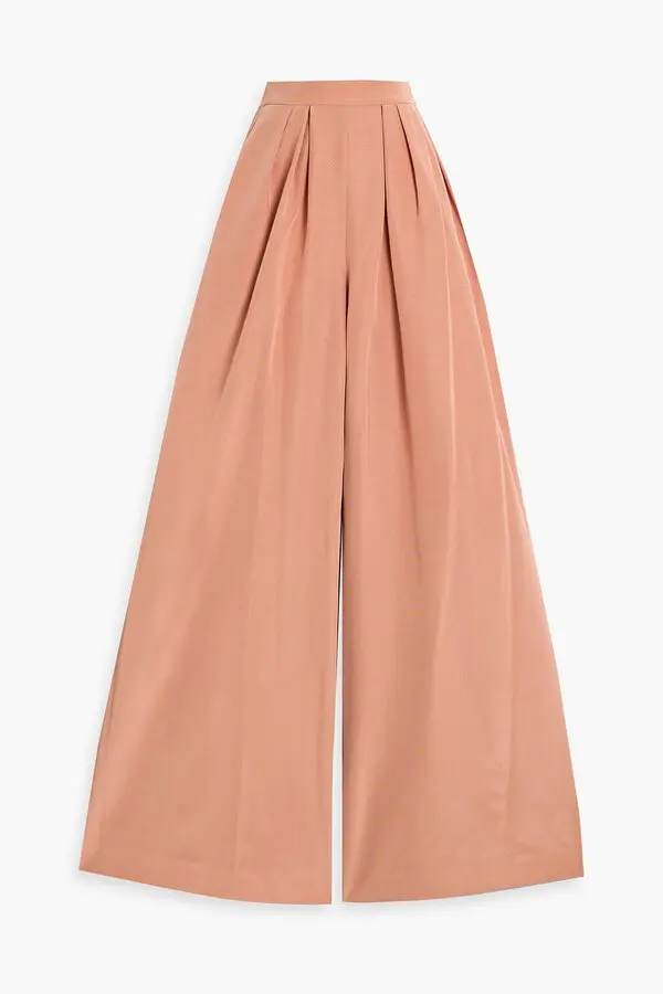 Carolina Herrera Cotton-blend Faille Wide-leg Pants