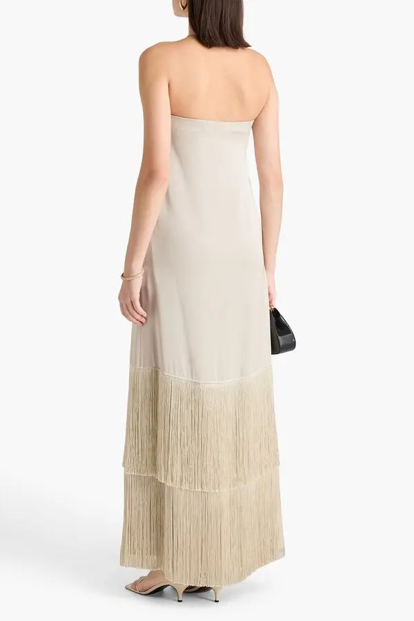 ESSE STUDIOS Cinca Strapless Fringed Maxi Dress