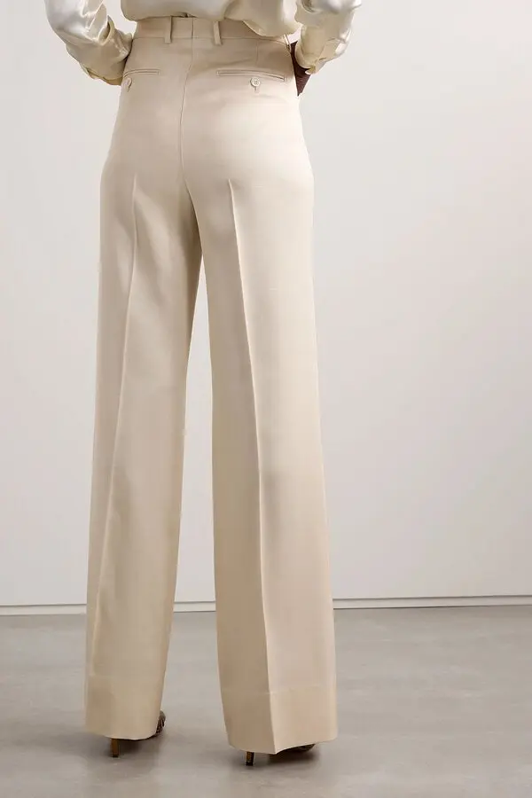 TOM FORD Silk And Wool-blend Twill Straight-leg Pants