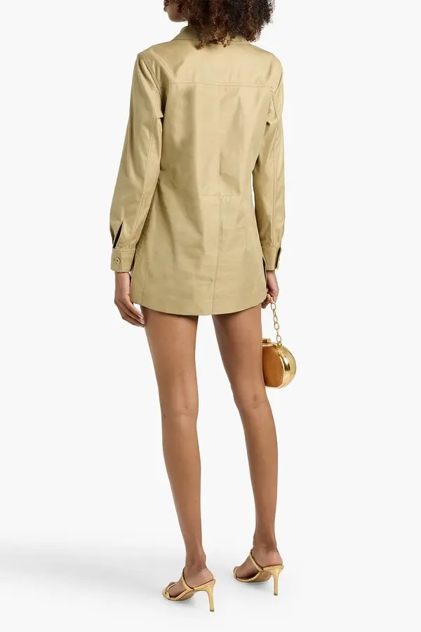 TOM FORD Lace-up Cotton And Silk-blend Twill Mini Dress - Sage Green
