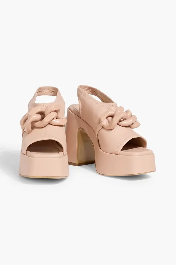 Stella McCartney Skyla Chain-embellished Platform Slingback Sandals - Blush