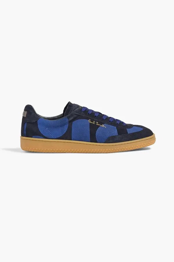 Paul Smith Como Printed Suede Sneakers - Navy