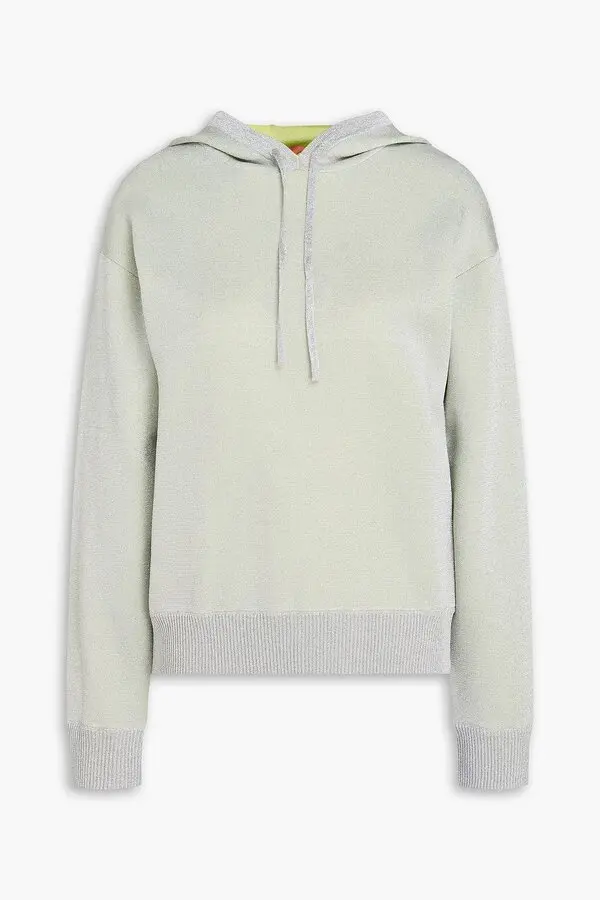 Missoni Metallic Knitted Hoodie - Light Green