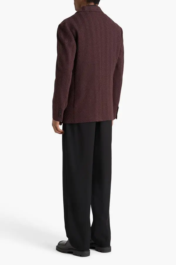 Missoni Crochet-knit Cotton-blend Blazer - Chocolate